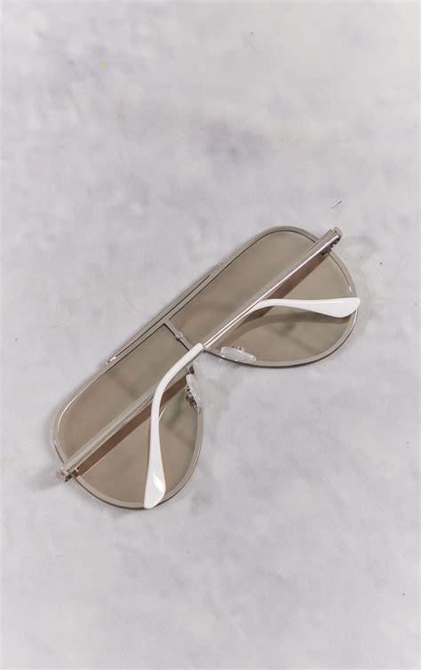 Clear Mirror Metal Aviator Sunglasses Accessories Prettylittlething