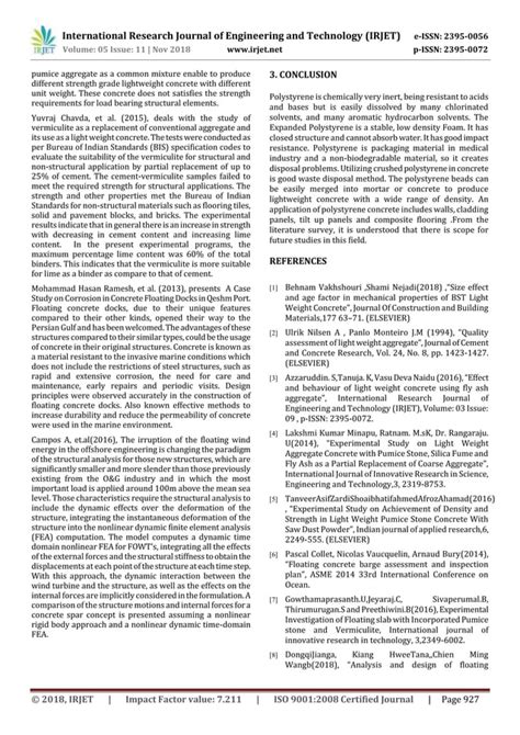 Irjet Lightweight Aggregate Concrete Using Expanded Polystyrene Beads