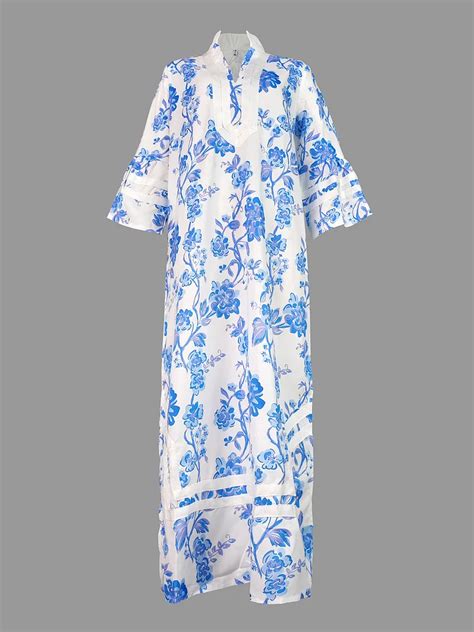 Floral Print Flared Sleeve Midi Dress With Split Joint Design