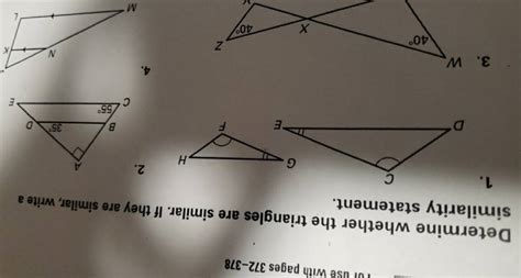 determine whether the triangles are similar if they are similar write a