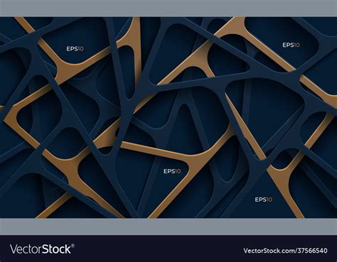 3d Abstract Background With Dark Paper Cut Shapes Vector Image