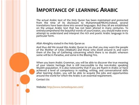 Ppt Importance Of Learning Arabic Powerpoint Presentation Free