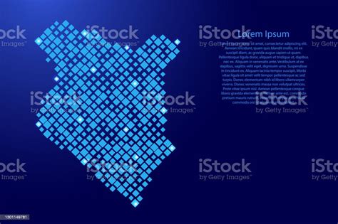 다른 크기와 빛나는 공간 별 그리드의 파란색 패턴 마름모에서 케냐지도 벡터 그림입니다 0명에 대한 스톡 벡터 아트 및 기타