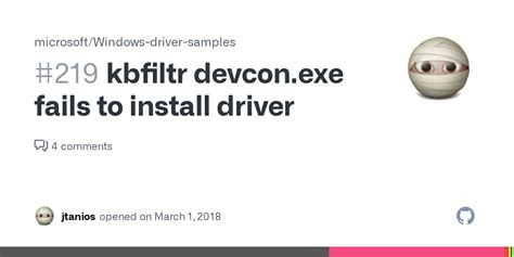 Kbfiltr Devconexe Fails To Install Driver · Issue 219 · Microsoft