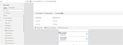 search function cannot be use if load data using e power platform