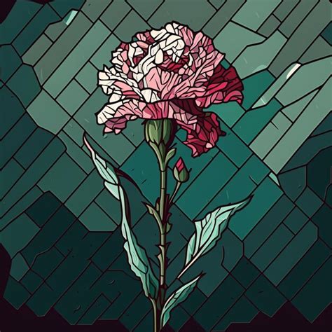 Premium Ai Image A Close Up Of A Flower On A Stained Glass Background