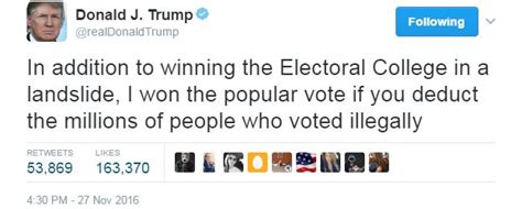 White House Defends Trumps Voter Fraud Claim Bbc News