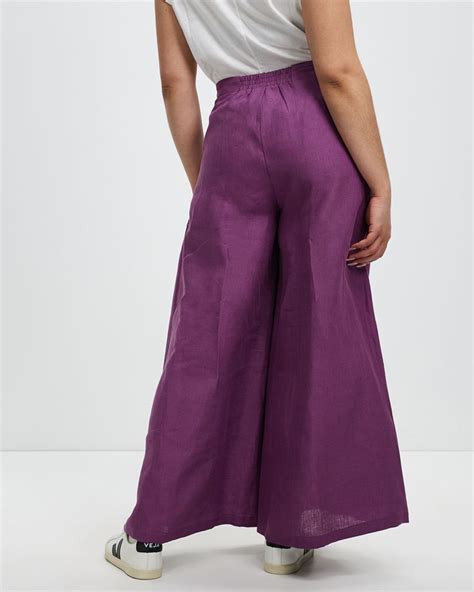 Linen Palazzo Pants Amethyst Palazzo Pants White Tees Fast Fashion