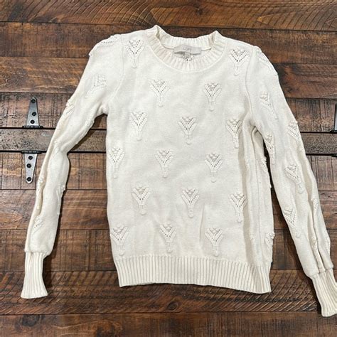 Loft Sweaters Loft Bobble Pointelle Sweater Poshmark