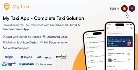 MyTaxi Flutter Complete Taxi App Complete Cab Booking Solution