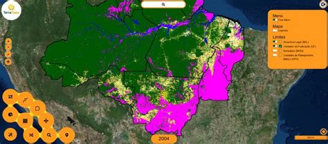 The Web Gis Interface Available At The Geoportal Terraclass Website