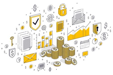 현금 돈 동전 센트 스택 흰색 배경에 고립 아이콘 통계 차트 및 디자인 요소가 있는 3d 벡터 비즈니스 및 금융 아이소메트릭 그림 프리미엄 벡터