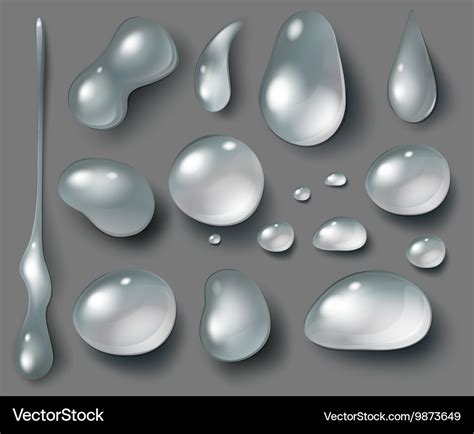 Different Shapes Of Water Drops Royalty Free Vector Image