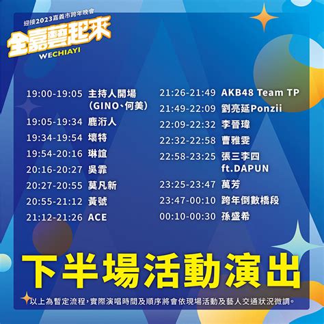 2023 嘉義跨年轉播與直播線上看嘉義跨年卡司時間地點交通管制 塔科女子