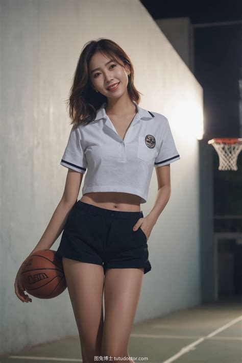 清纯校花美女：月光篮球场上的笑声与喝彩 Tutu