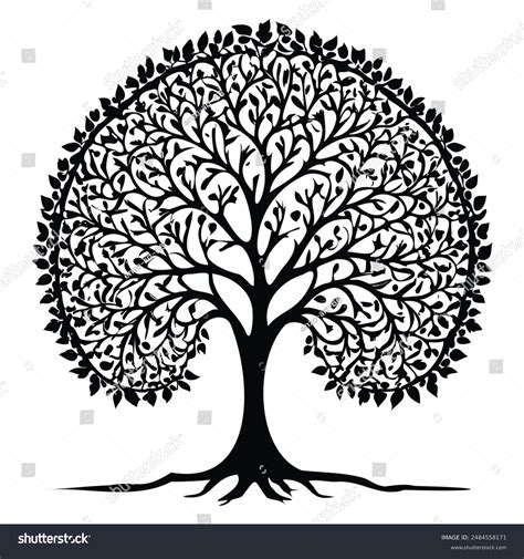 Black Tree Many Branches Illustration Stock Vector Royalty Free 2484558171 Shutterstock