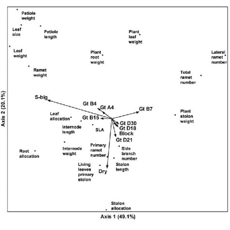 Ordination Diagram Of The First Two Axes Of A Correspondence Analysis Download Scientific