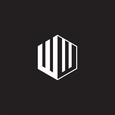 Ww Logo Monogram Hexagon With Black Background Negative Space 21103760