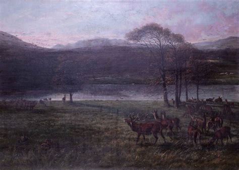 George Earl Large Landscape Oil Painting Of The Deer Park At Vaynol
