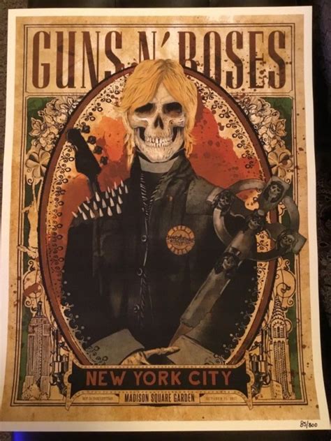 Guns N Roses Poster New York Madison Square Garden Lithograph Duff Ny