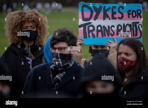 Transgender Rights Activists Counter Protest And Clash With Standing