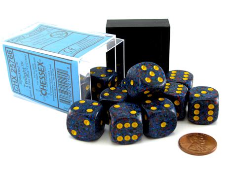 Speckled 16mm D6 Chessex Dice Block 12 Dice Twilight — Pippd