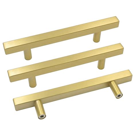 Goldenwarm 10 Pack Brushed Brass Cabinet Pulls Gold Cabinet Hardware