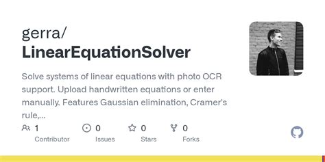 Github Gerralinearequationsolver Solve Systems Of Linear Equations