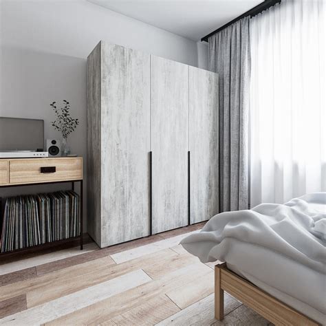 ᐉ Шафа розпашна Moreli St 0027 зі штангою та полицями Бетон • Краща ціна в Києві Україні