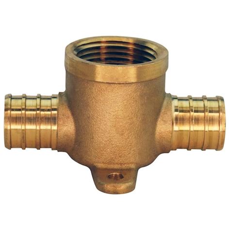 Apollo 34 In Brass Pex B Barb X Pex B Barb X Female Pipe Thread Drop Ear Tee Apxdet34 The