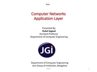 Application Layer And Protocols PPTX Computer Networking Computing