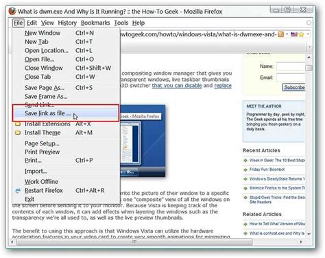 Save Webpage Links And Urls As Files In Firefox