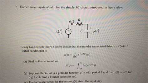 solved fourier series input output for the simple rc