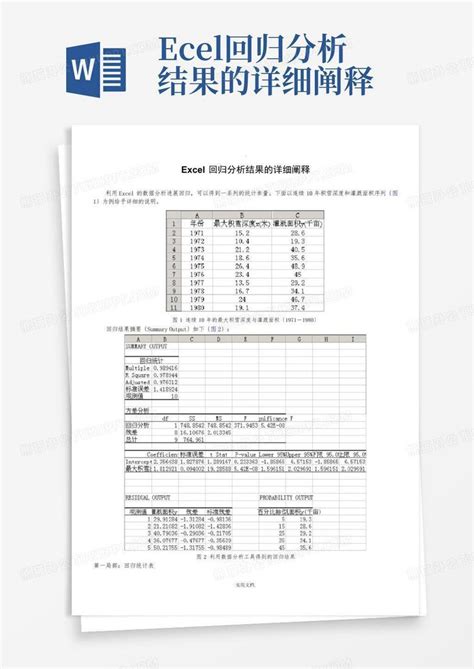 Excel回归分析结果的详细阐释word模板下载编号qrabekyd熊猫办公