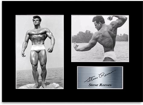 Steve Reeves Bodybuilder Signed Photo Display Mount A4 Motivational
