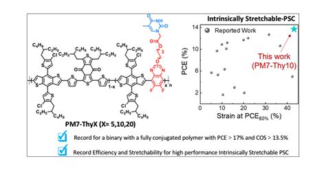 High Performance Intrinsically Stretchable Polymer Solar Cell With Record Efficiency And