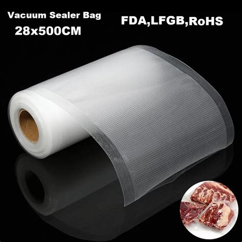 28x500cm Roll Vacuum Sealer Bags Fresh Keeping Bag Of Vacuum Sealer Food Storage Bags Embossed