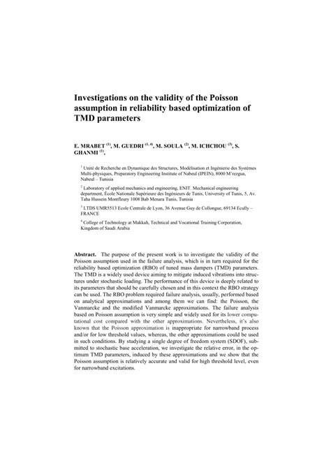 Pdf Investigations On The Validity Of The Poisson Assumption In