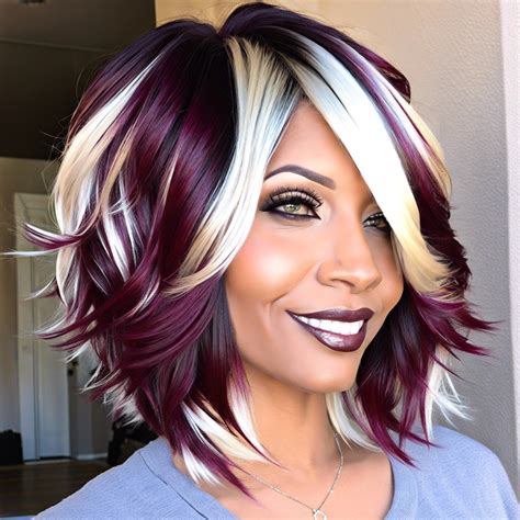 15 Deep Burgundy Hair With Blonde Highlights Ideas Burst Of Style