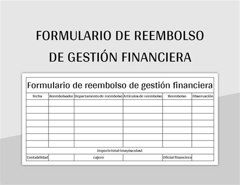 Plantilla de Excel Formulario De Reembolso De Gestión Financiera y Hoja