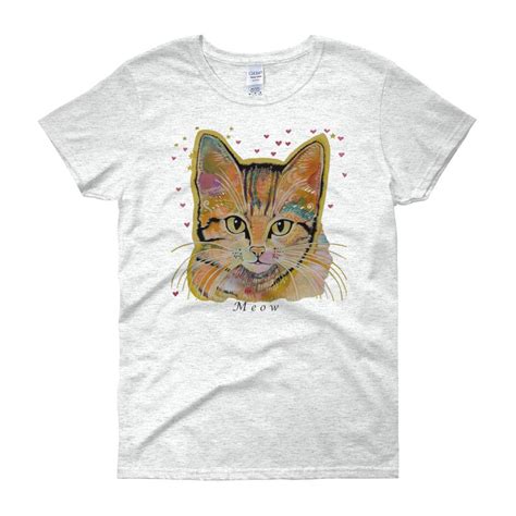 Camiseta De Gato De Mujer Camiseta De Gatito Para Mujer Etsy