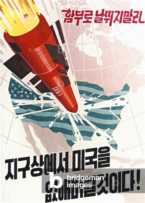 Image Of Korea North Korean Dprk Propaganda Poster Shows A Nuclear