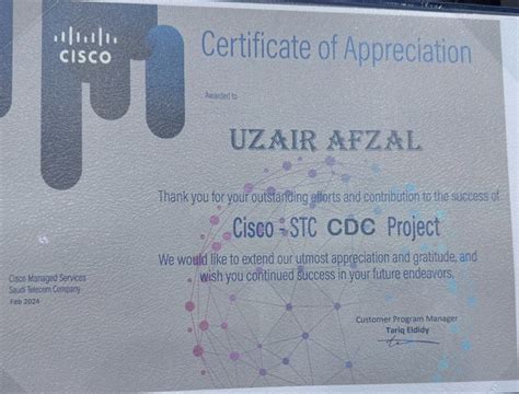Uzair Afzal On Linkedin Gratitude Award Recogination Cdc Soc 16