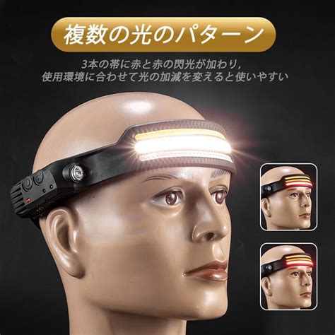 【楽天市場】ヘッドライト Ledヘッド ライト ヘッド ランプ ヘルメットライト Usb C充電式 高輝度 センサー機能 8種点灯モード