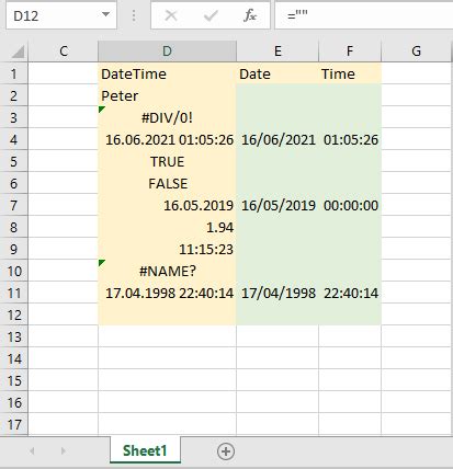 Excel Separating Whole Date And Time In VBA Stack Overflow