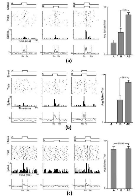 Responses Of Neurons In The Convergent Area To Different Stimulations Download Scientific