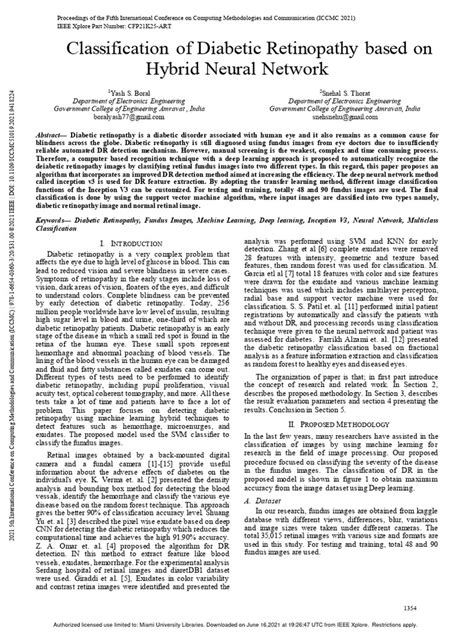 2021classification Of Diabetic Retinopathy Based On Hybrid Neural
