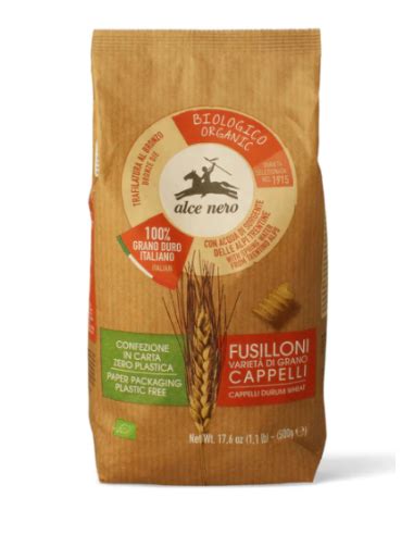 Alce Nero Pasta Di Grano Duro Biologico Cappelli Fusilloni 500 Gr