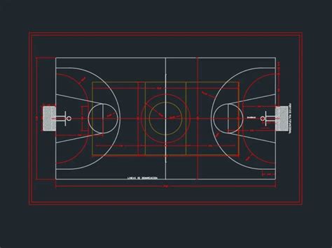 Plano Cancha Deportiva Multiusos En AutoCAD Librería CAD