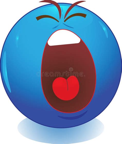 Cara Sonriente Azul Gritando Stock De Ilustración Ilustración De